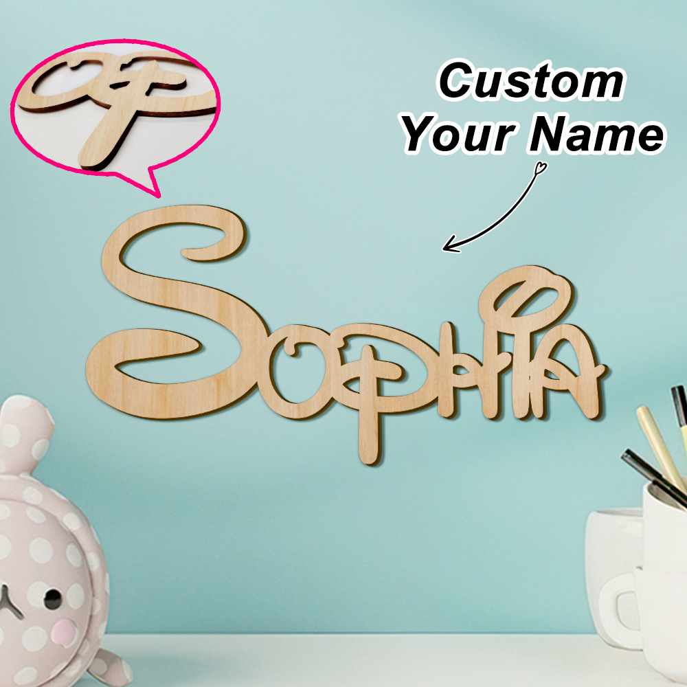 Custom Wooden Name Sign Baby Name Letters Wall Decor - MadeMine Custom ...