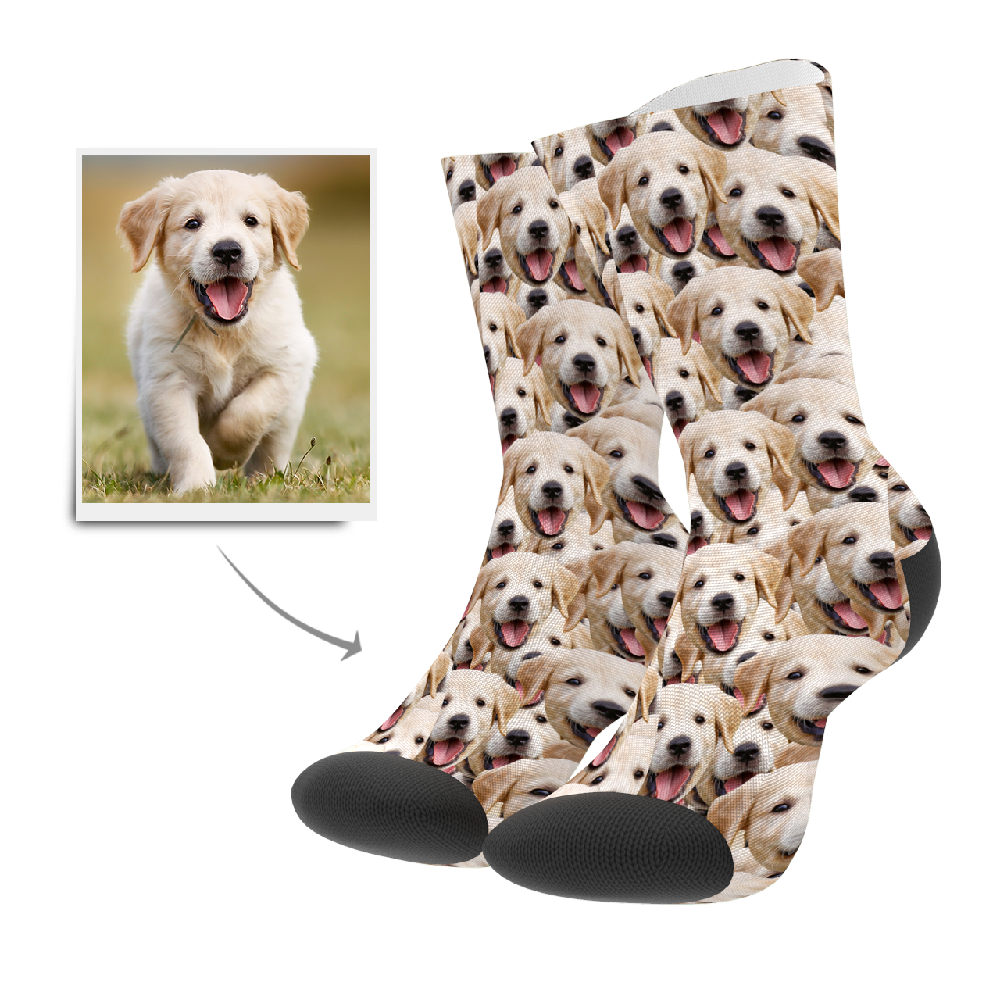 Custom Pet Photo Socks With Face - MadeMine Custom Drop Shipping