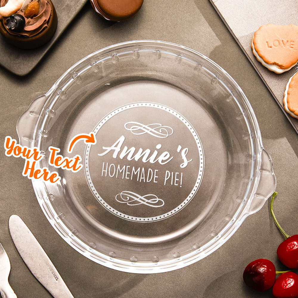 Custom Name Glass Pie Plate Round Pie Tableware with Handles - MadeMine ...