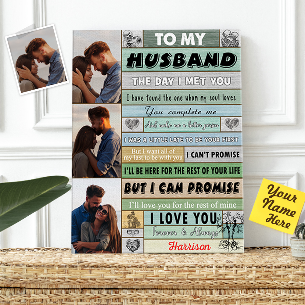 Custom Couple Canvas Prints To My Husband Wall Art Painting - MadeMine ...