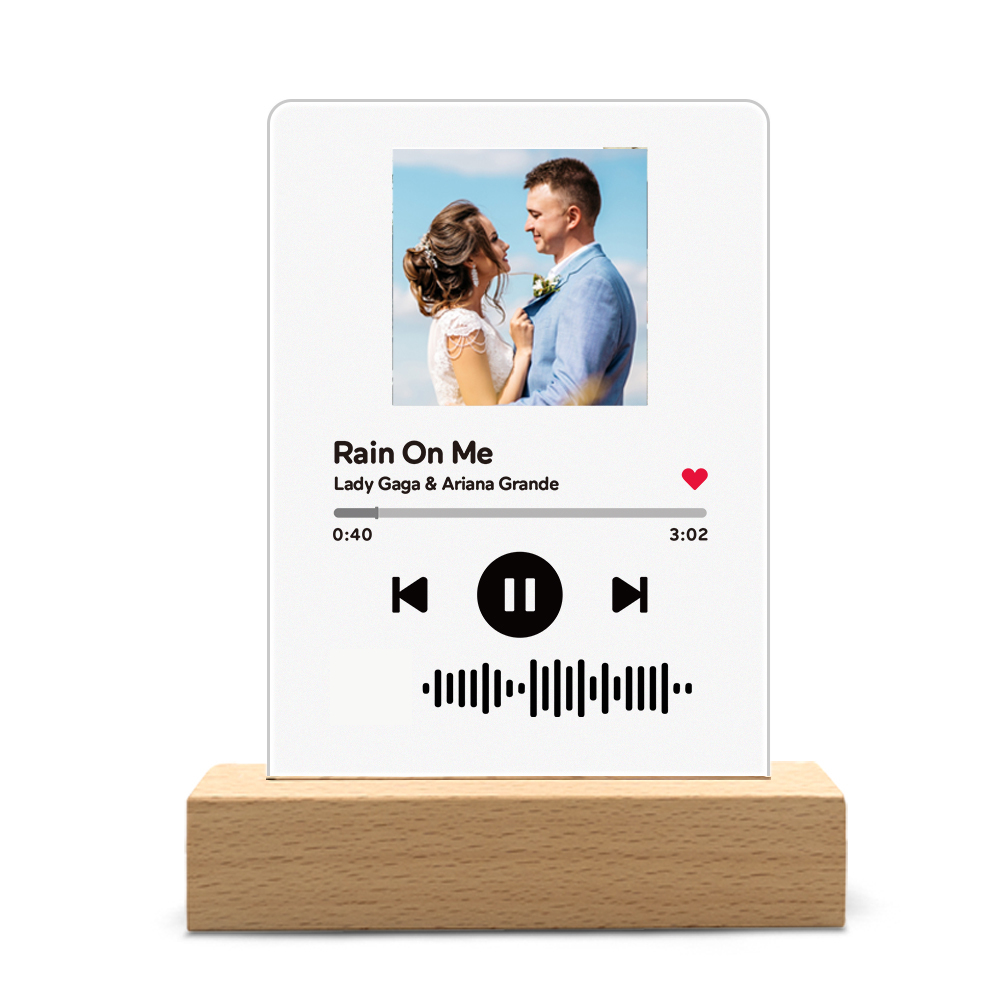 Custom Album Cover Scannable Code Music Plaque with Wooden Base ...