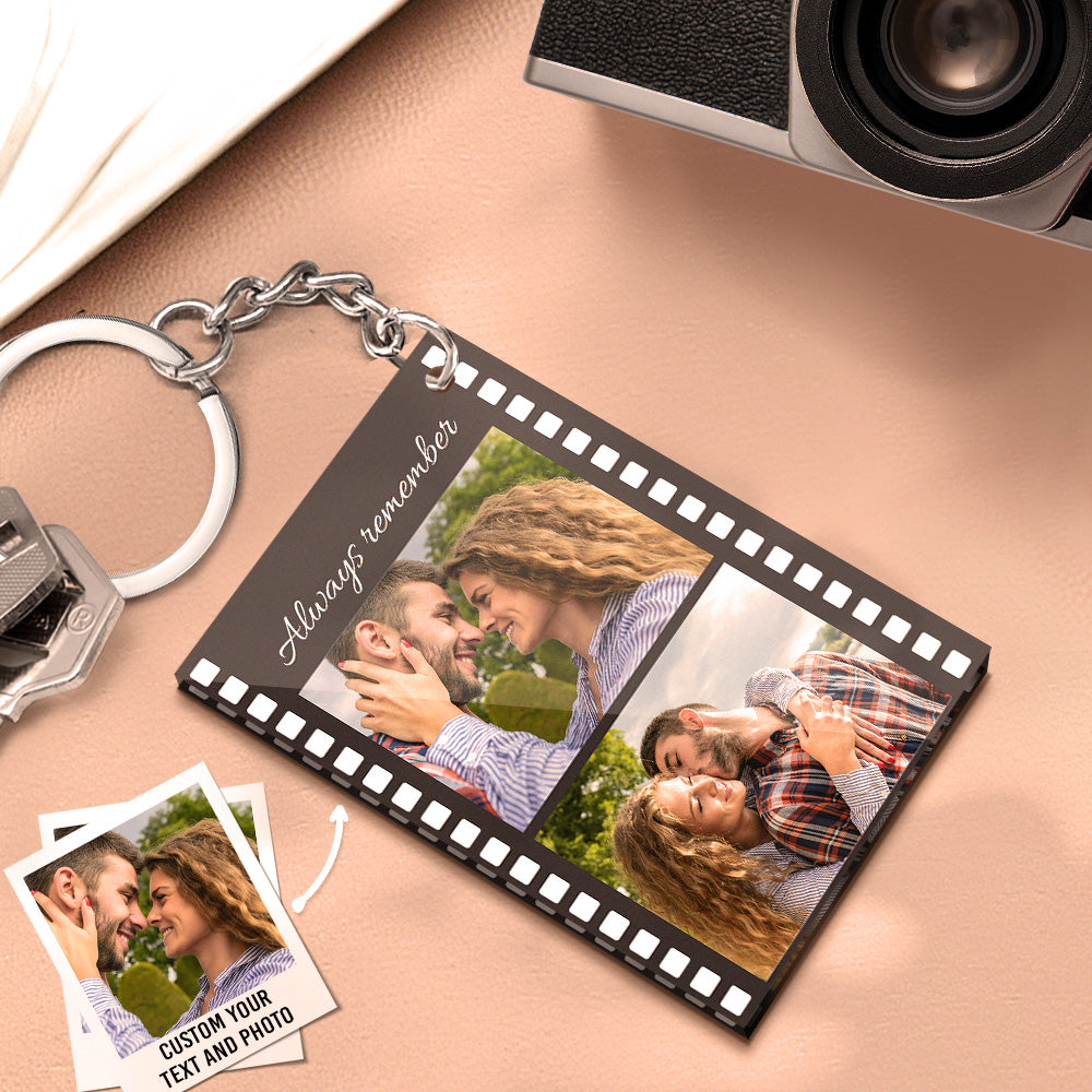 Custom Film Strip Photo Acrylic Keychain with Text - MadeMine Custom ...