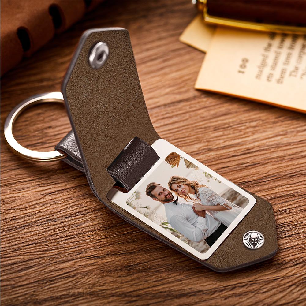 Personalized Leather Key Ring Custom Photo Keychain - MadeMine Custom ...