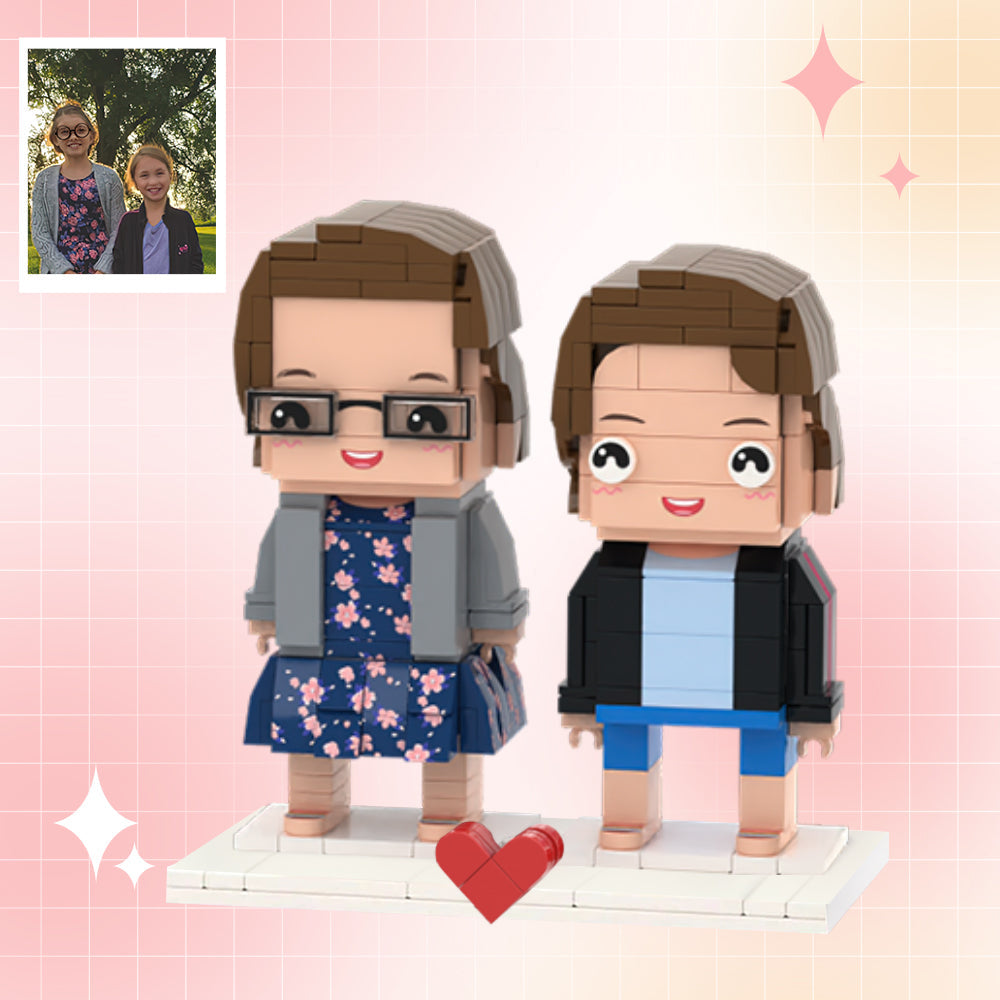 Customizable Fully Body 2 People Custom Brick Figures Best Sisters ...