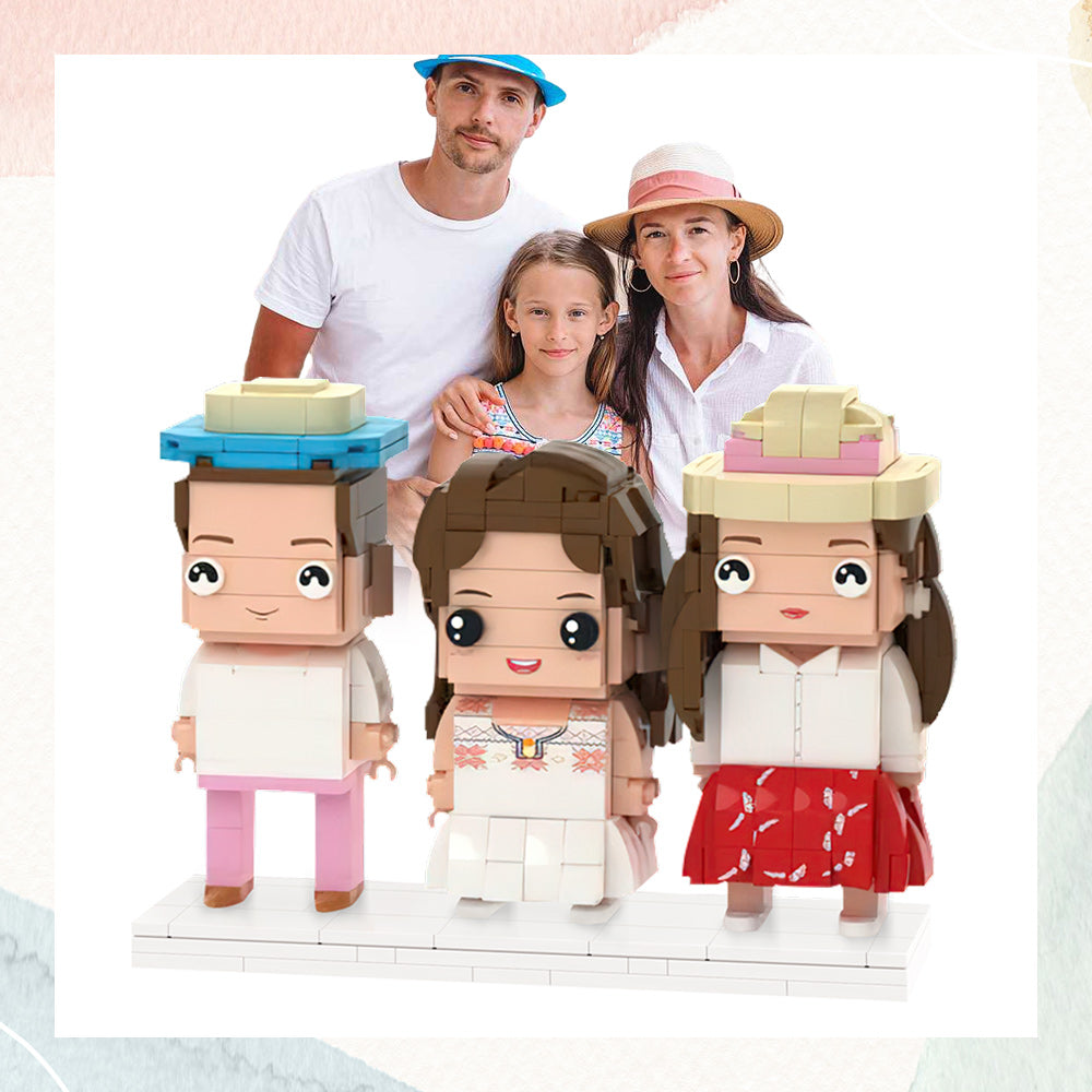 Gifts for Family Full Body Customizable 3 People Custom Brick Figures ...