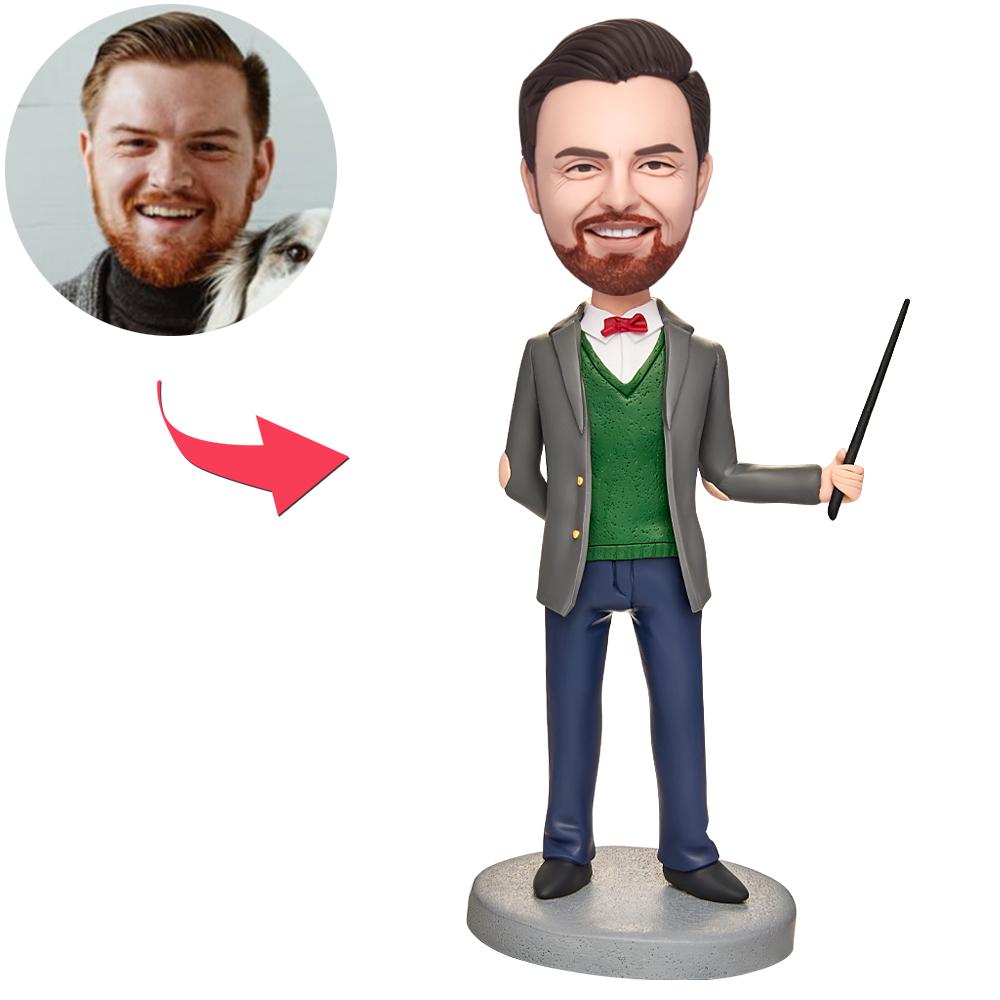 Male Teacher Lecturing Custom Bobbleheads With Engraved Text - MadeMine ...