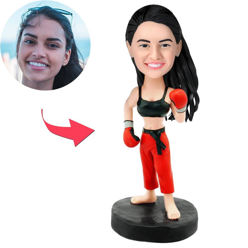 Female Boxer Custom Bobblehead With Engraved Text - MadeMine Custom ...