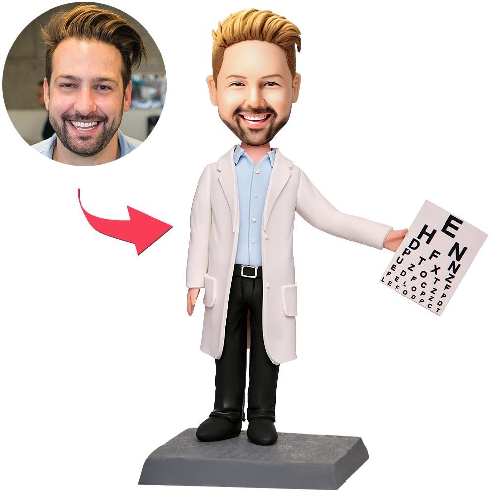 Male Optometrist Custom Bobblehead With Engraved Text - MadeMine Custom ...