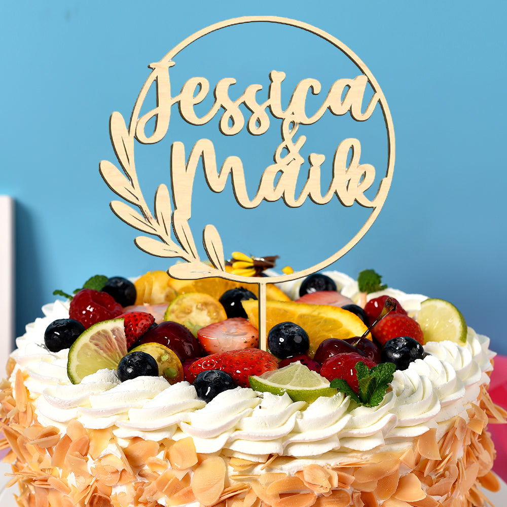 Custom Name Cake Topper Personalized Wooden Birthday Party Wedding Cake ...