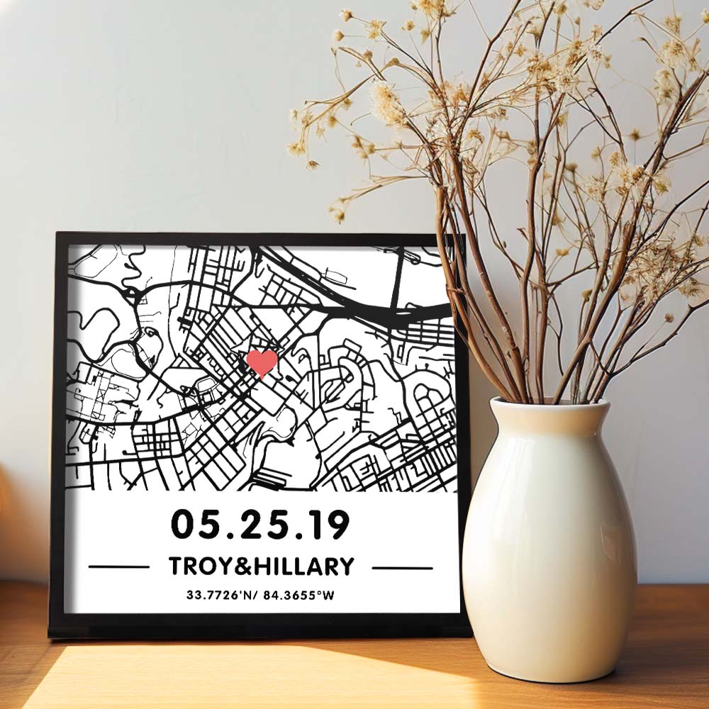 Custom Hand-Drawn Street Map Sign Plaque Personalized Unique Framed ...