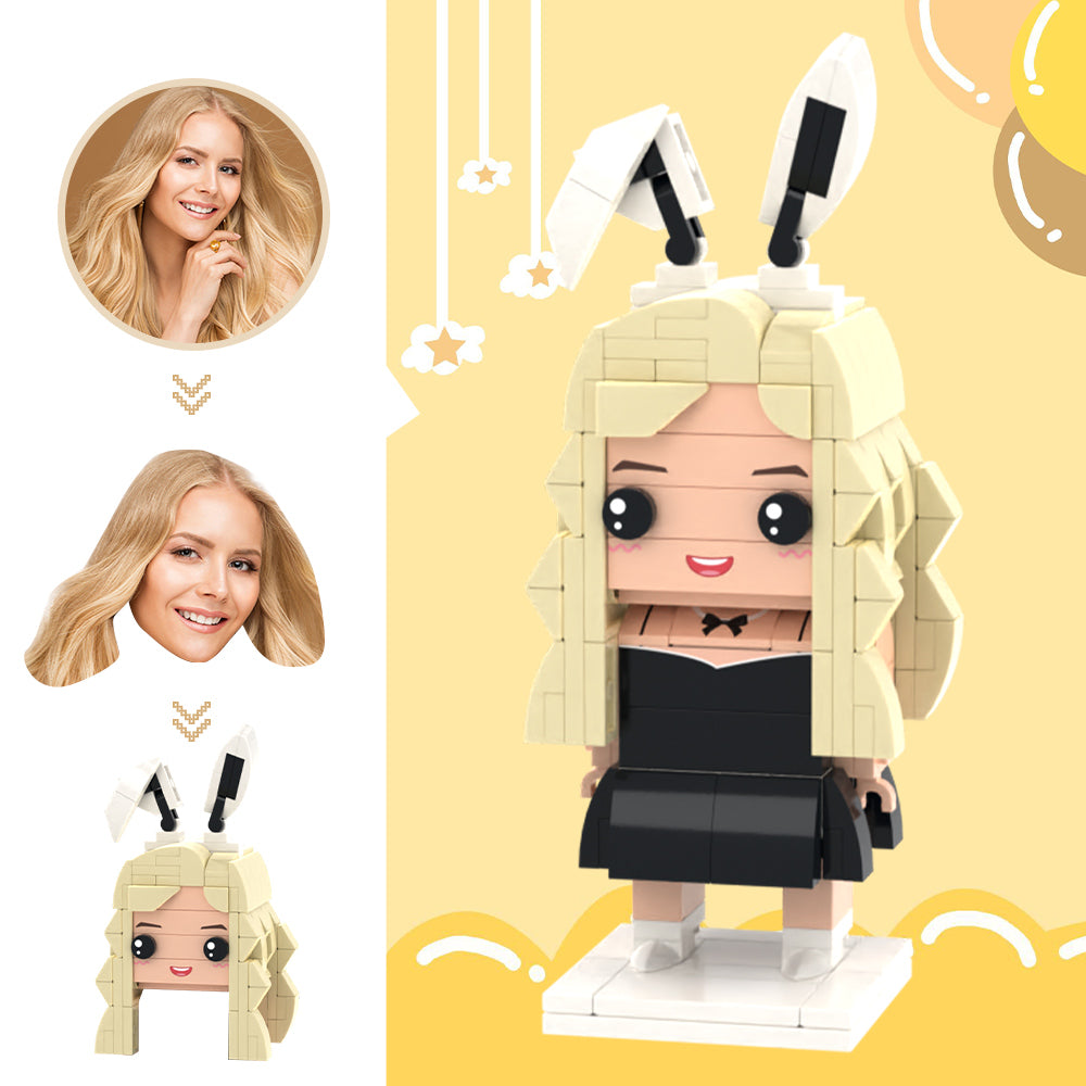 Custom Head Brick Figures Personalized Bunny Girl Brick Figures Small ...