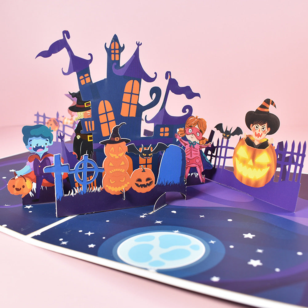 Halloween 3D Pop Up Card Horror Castle Pop Up Greeting Card - MadeMine ...