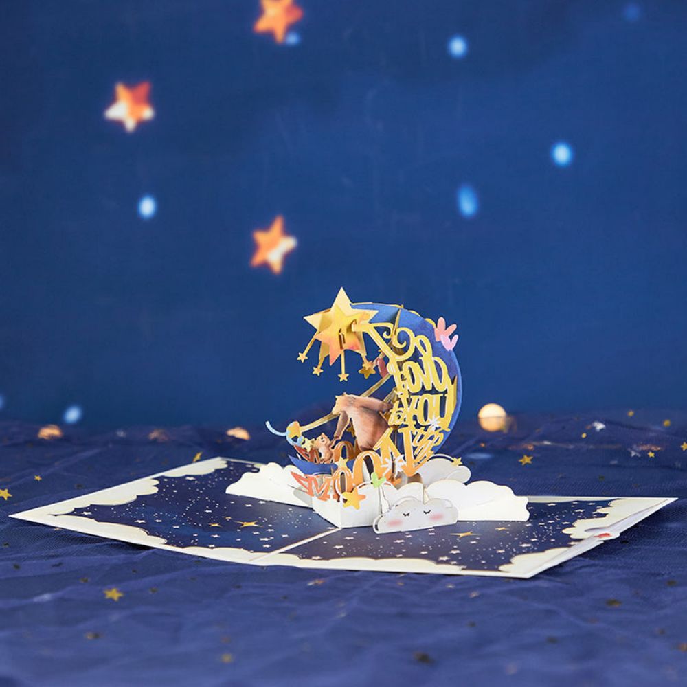 Love You To The Moon and Back Wedding 3D Pop Up Greeting Card for Mom ...