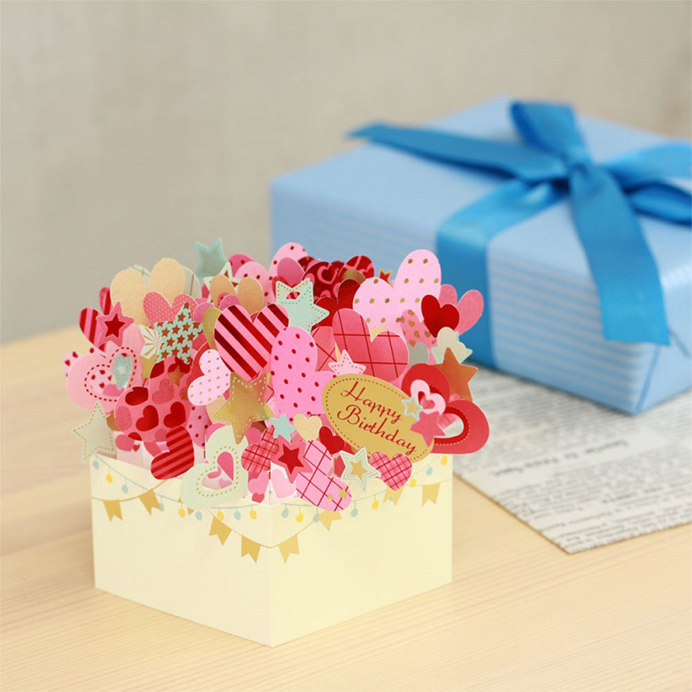 Creative 3D Pop Up Greeting Card Heart Star Box Card - MadeMine Custom ...