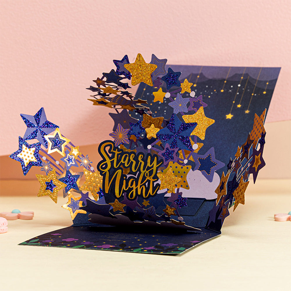Creative 3D Pop Up Greeting Card Starry Night Pop Up Card - MadeMine ...
