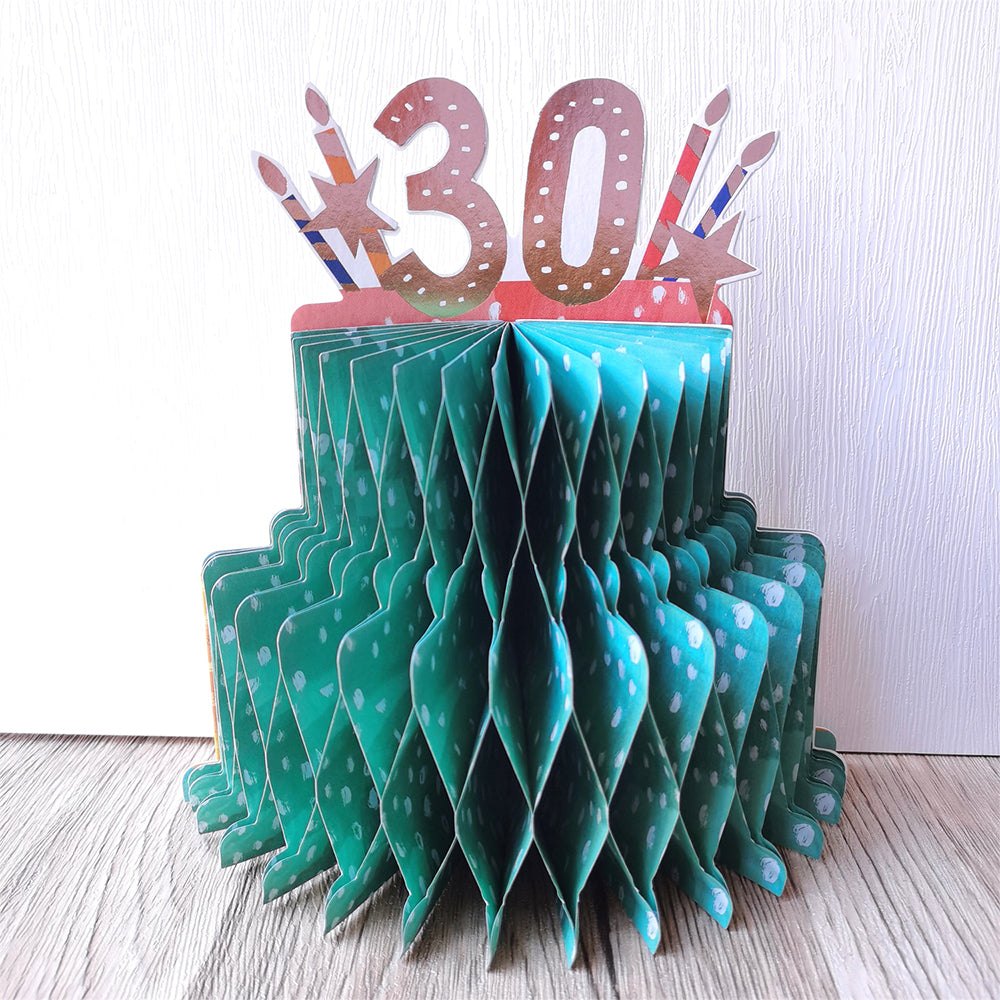 Creative 3D Pop Up Greeting Card 30th Anniversary Honeycomb Pop Up Card ...