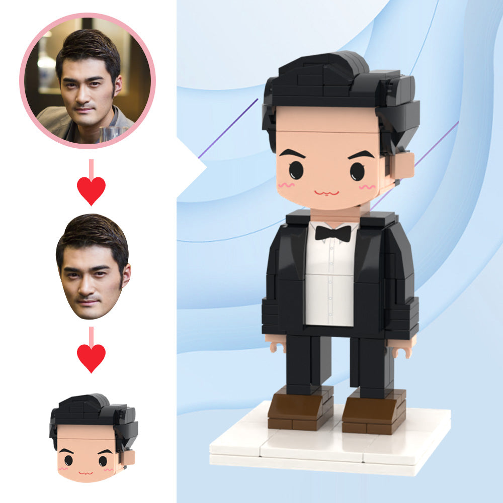 Wedding Gifts Black Dress Brick Figures Custom Head Cute Brick Figures ...