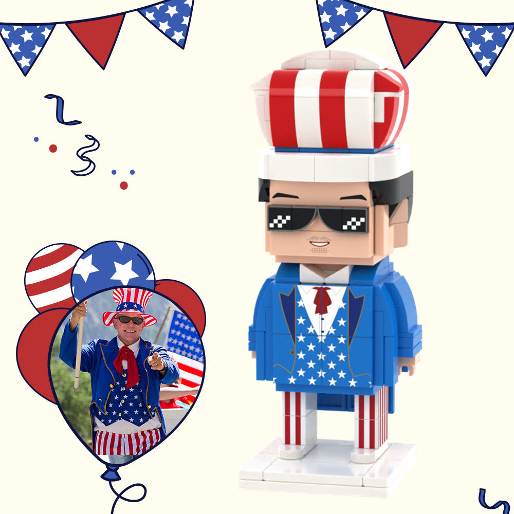 Independence Day Commemorative Gift Custom Photo Brick Figures Full ...