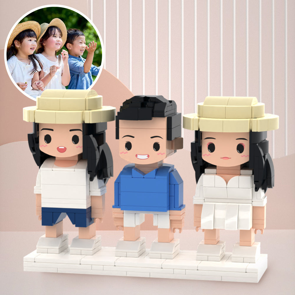 Memorial Gift for Kids 3 People Full Custom Brick Figures Custom Brick ...