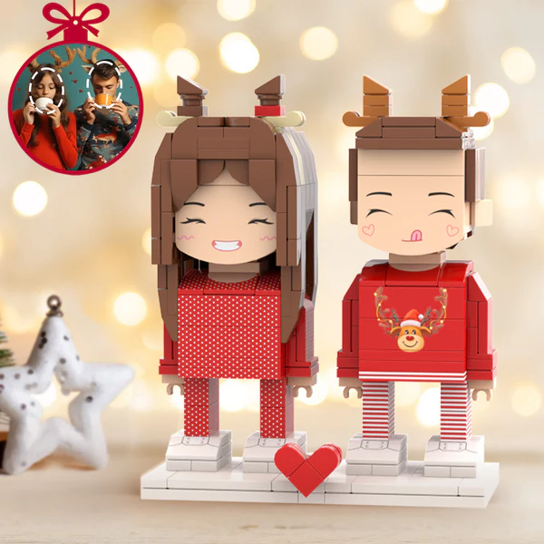 Christmas Gifts Custom Head 2 People Cute Brick Figures Personalized ...