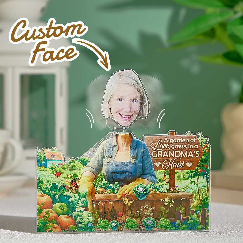 Personalized Face Grandma's Garden Shaking Head Standee Gift for ...