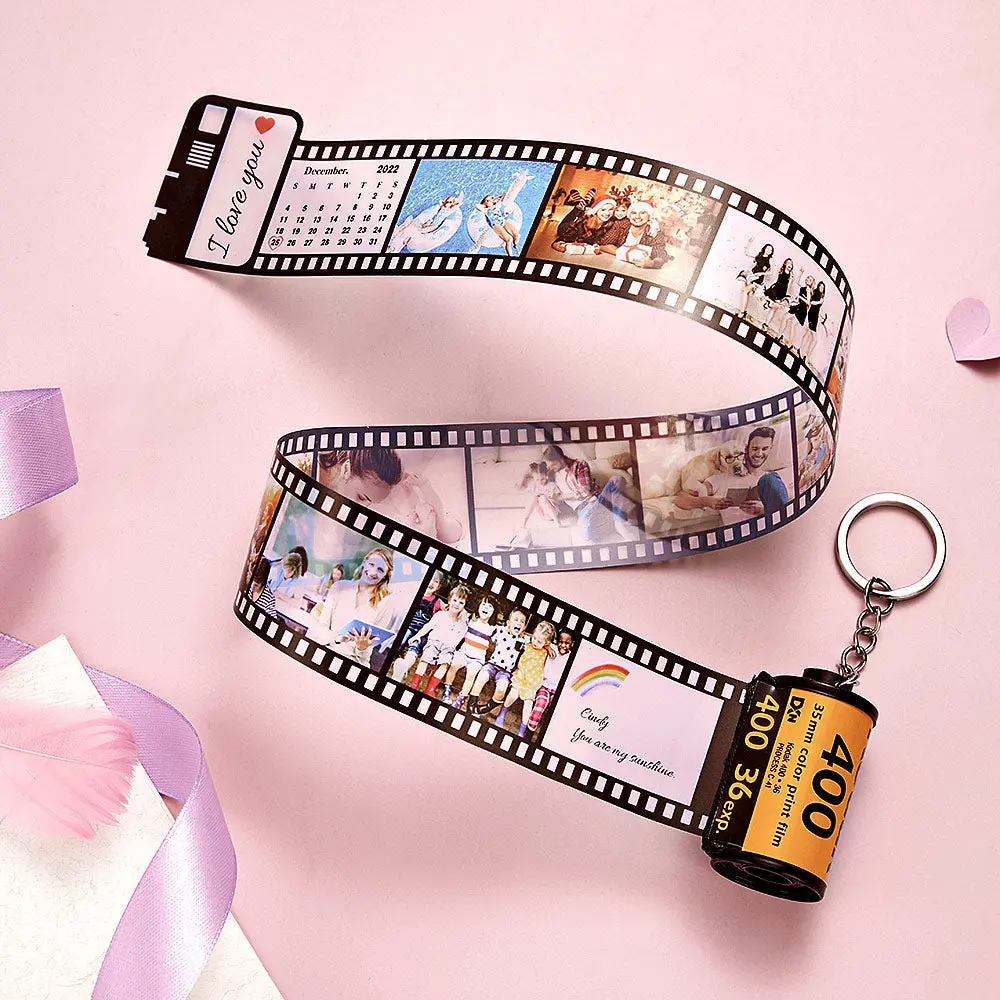 Personalized Camera Roll Keychain Custom Date and Text Photo Keychain ...