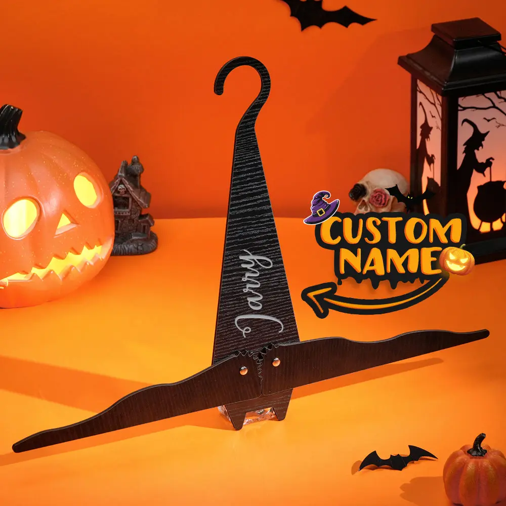Personalized Funny Coat Hanger with Name Bat Wood Hanger for Hallowmas ...