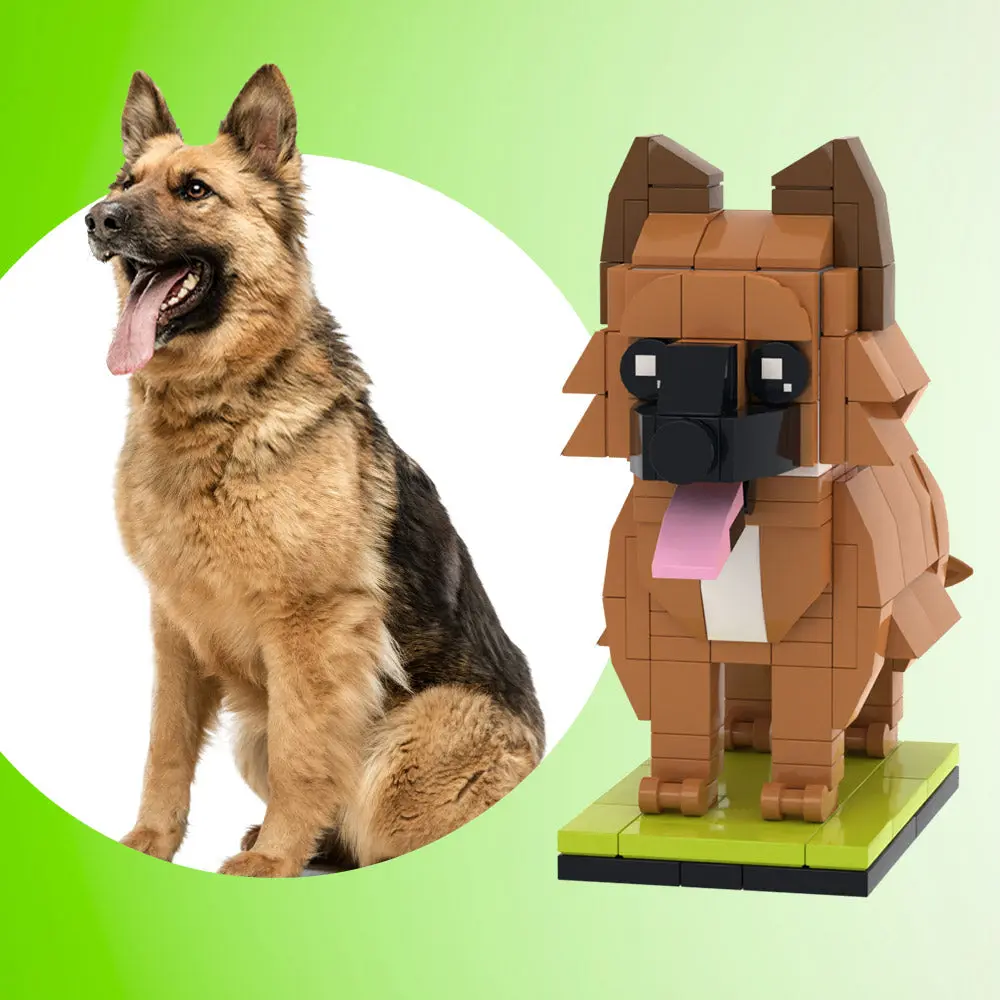 Fully Body Customizable German Shepherd 1 Dog Photo Custom Brick ...