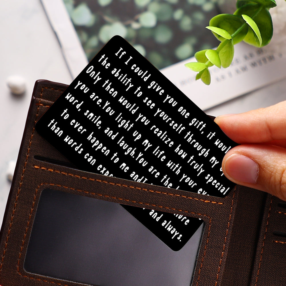 Custom Wallet Card With Text Message Card Engraved Gift For Him ...