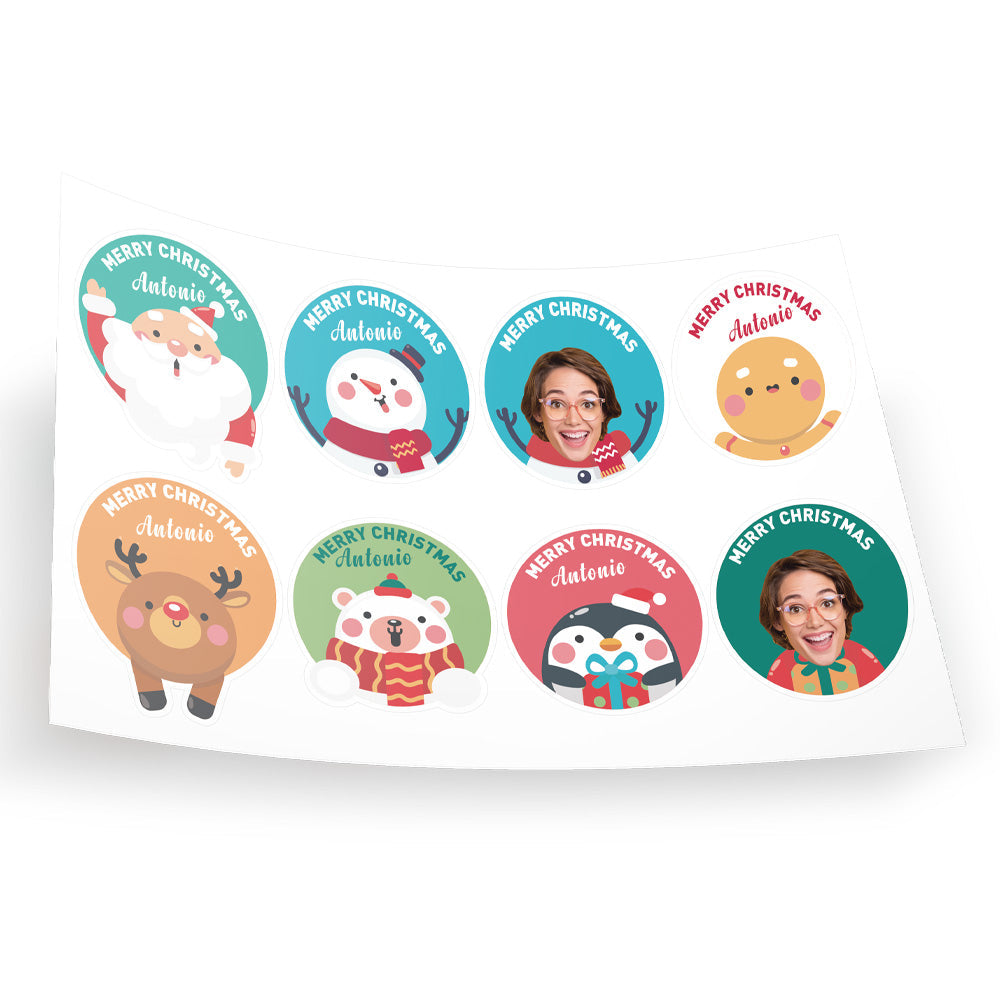 Personalized Christmas Face Stickers Unique Christmas Decoration ...