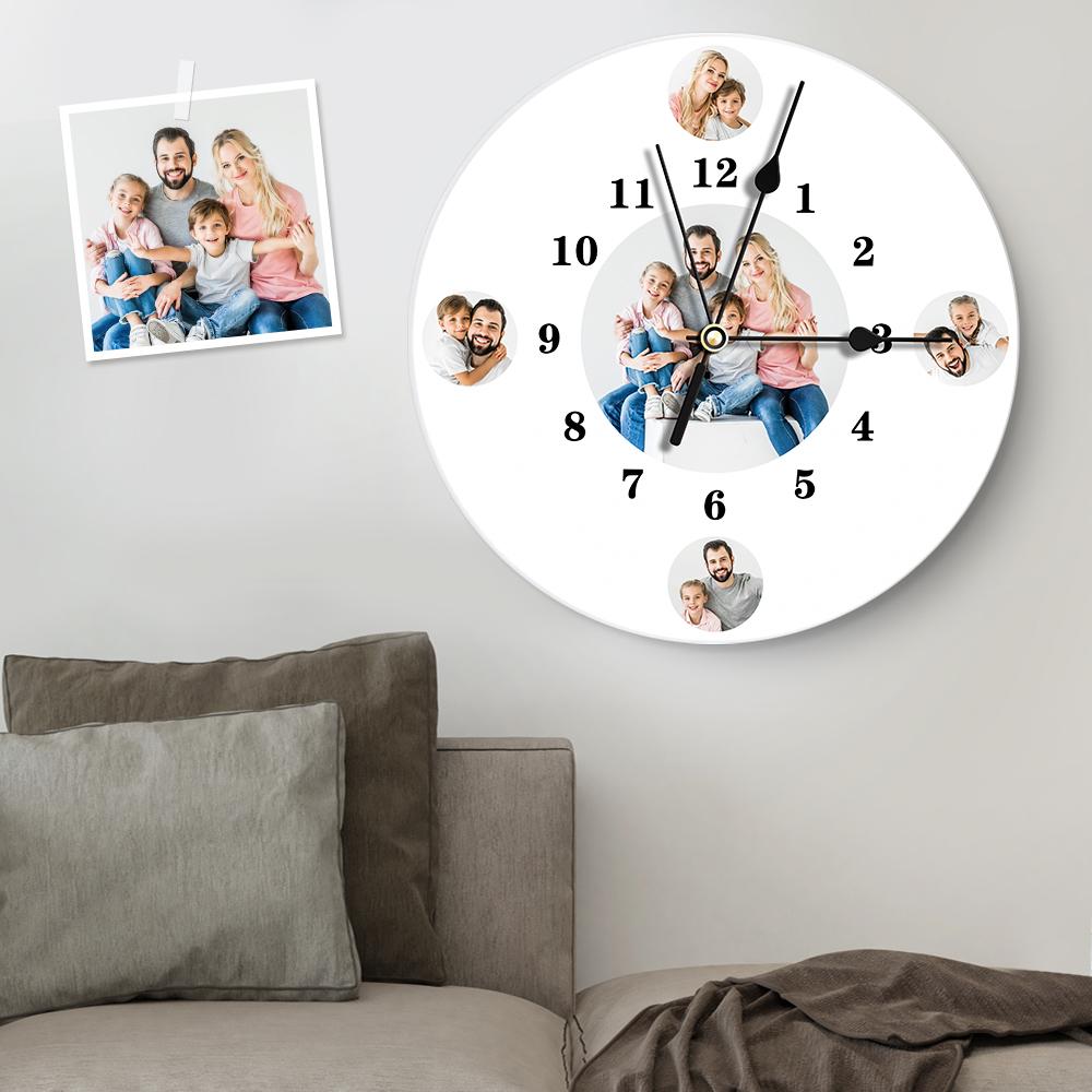Custom Photo Clock Personalized Wall Clock with Multiple Photos ...