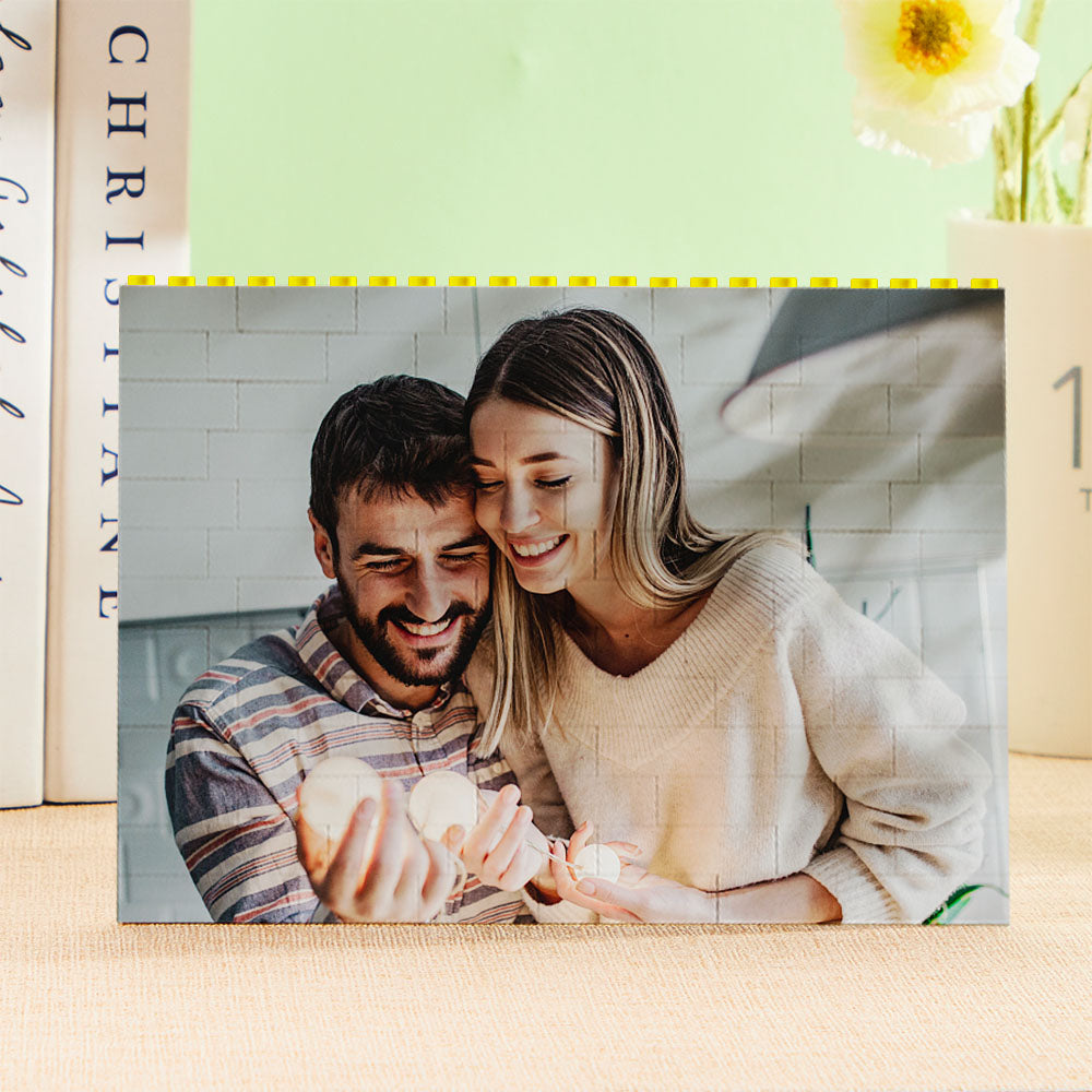 Custom Yellow Building Block Puzzle Horizontal Photo Bricks Gifts for ...