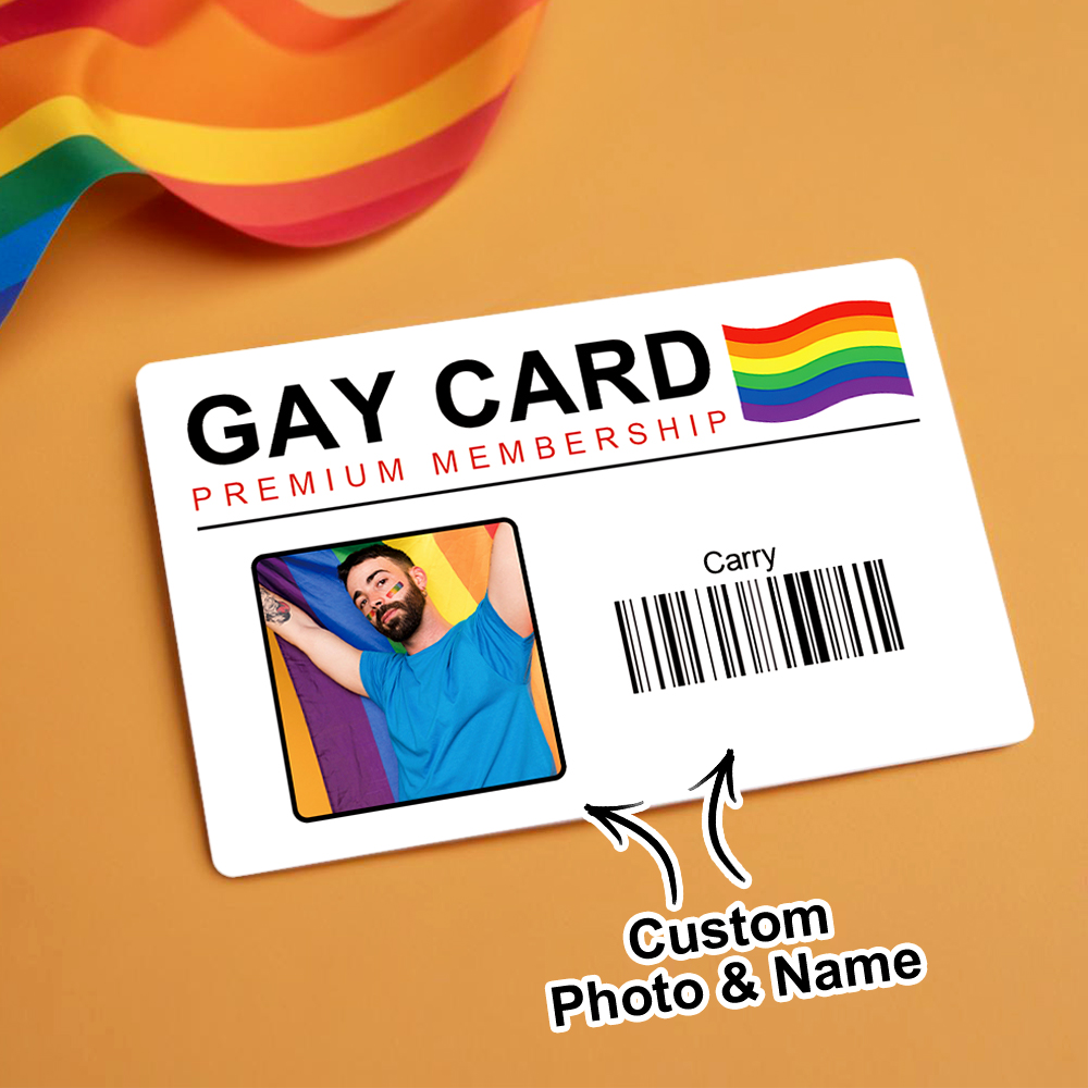 Custom Photo Personalized Name Wallet Card Unique Gay Pride Keepsake ...