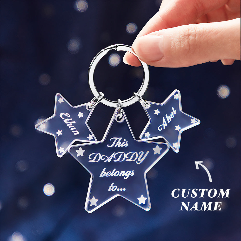 Custom Engraved Keychain Unique Star Acrylic Gifts - MadeMine Custom ...