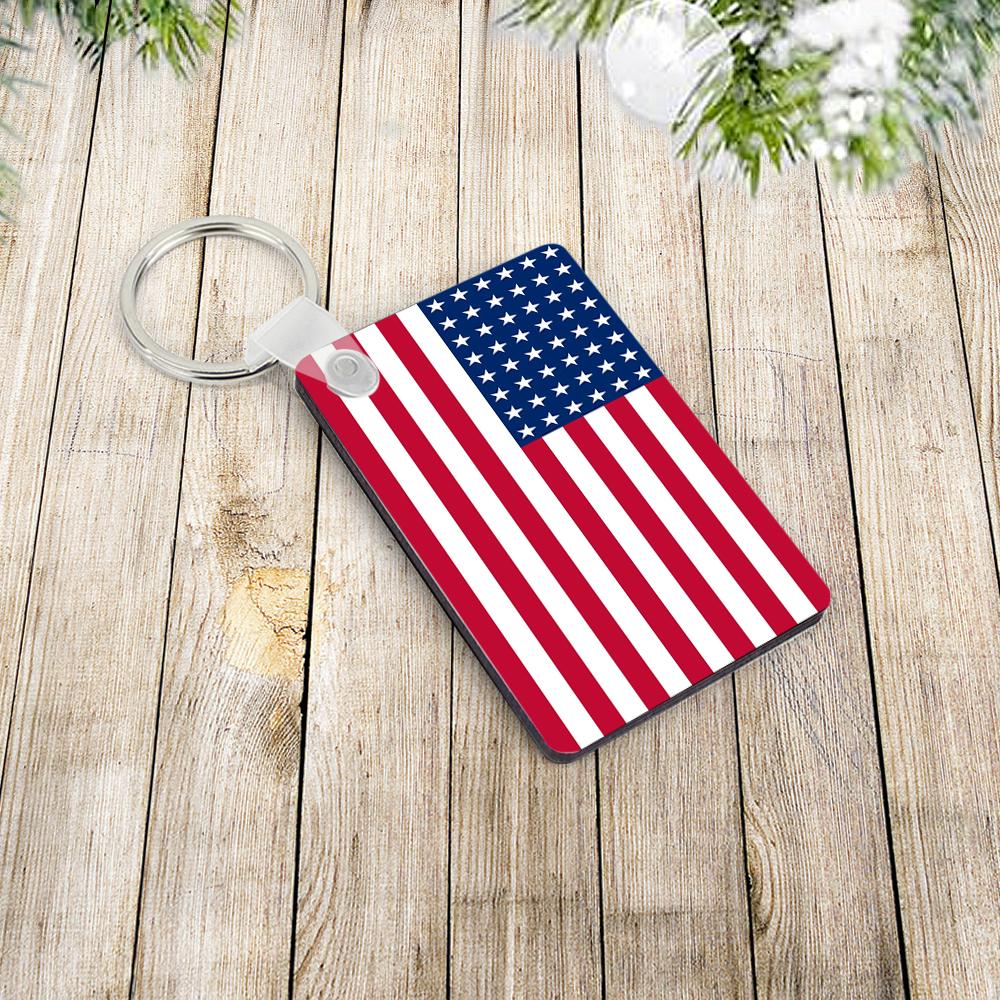 Personalized Keychain Chain USA American Flag Keyring for Womens Mens ...