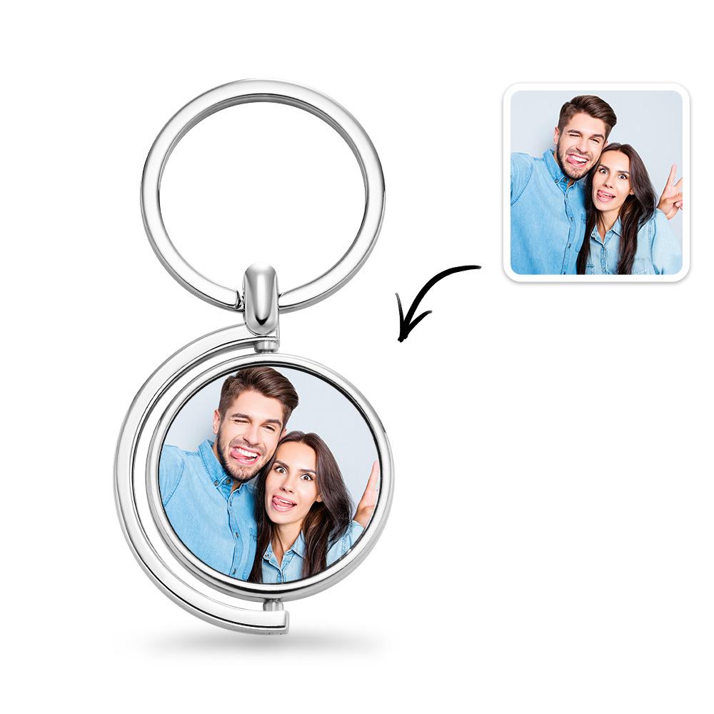 Custom Photo Keychain Whirling Simple Metal Gifts Mademine Custom