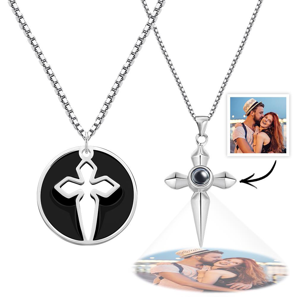 Custom Projection Necklace Love Sword a Pair Gifts for Couple ...