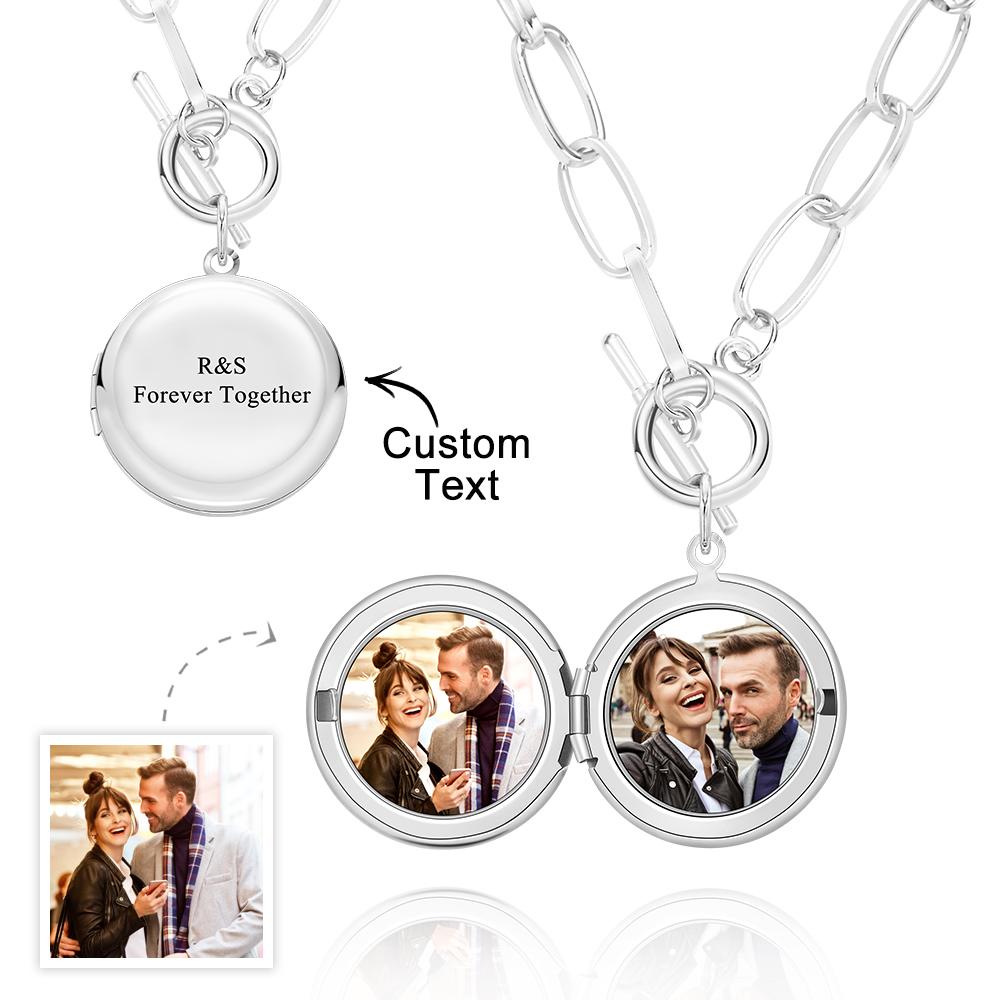 Personalized Photo Elegant Necklace Engraved Pendant Chain Necklace for ...