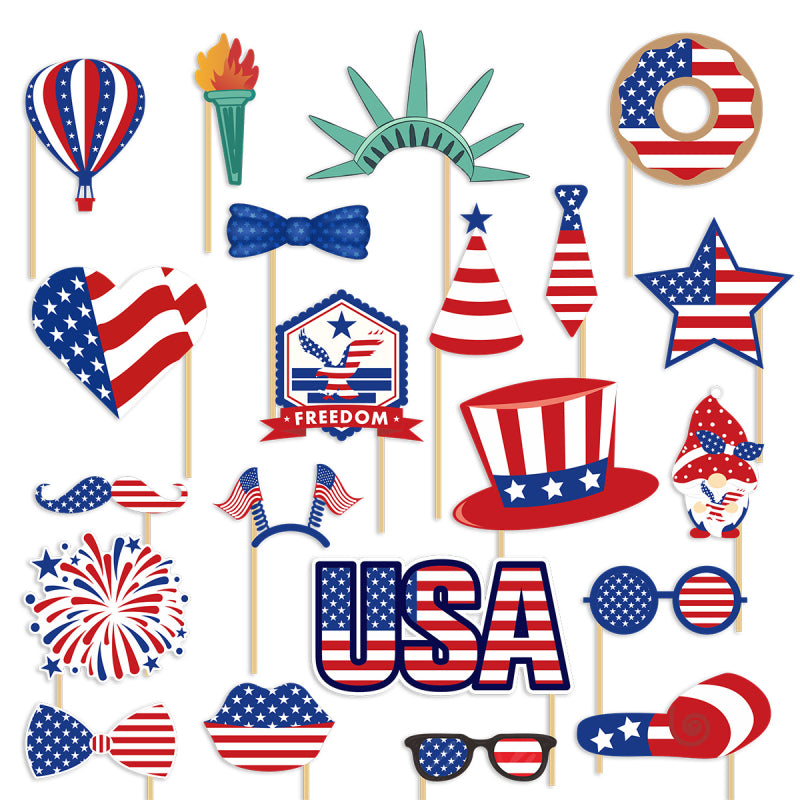 20 Pcs 4th of July USA Patriotic Independence Day Party Photo Booth ...