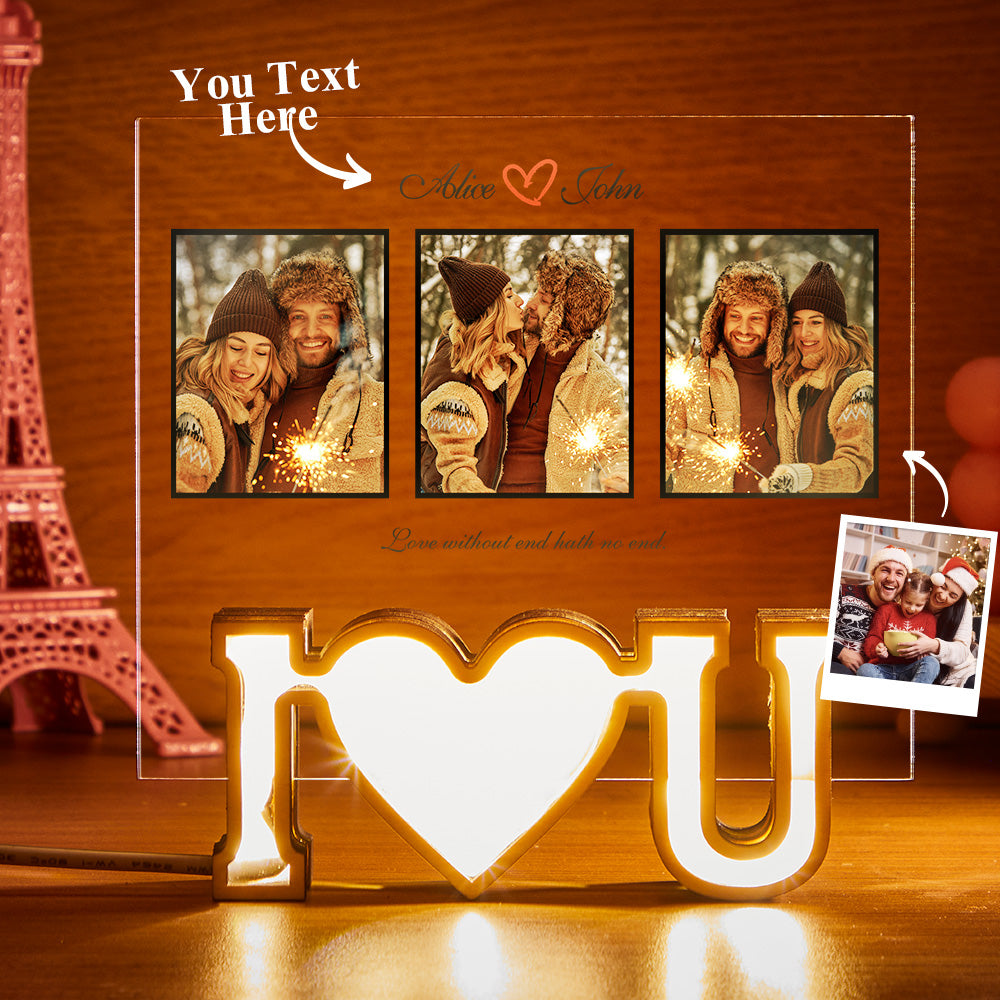Custom Photo Engraved Night Light Acrylic Plaque LED Love Gifts ...