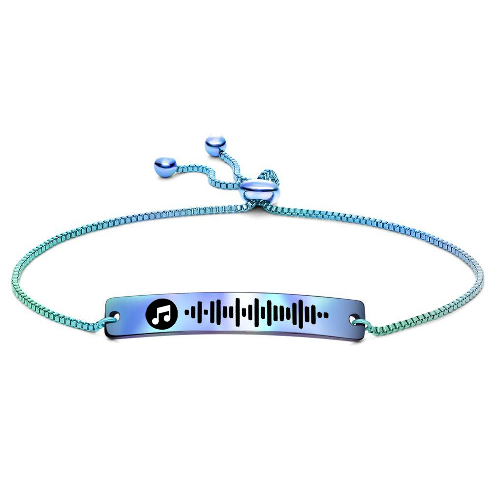 Scannable Music Code Bracelet Engraved Bar Bracelet Custom Music Song ...