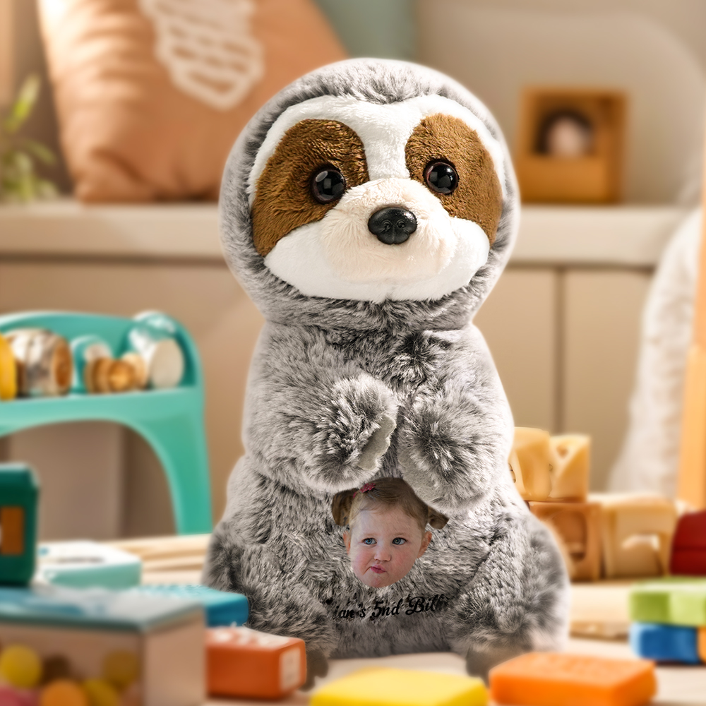 Personalized Sloth Plush Stuffed Toy with Custom Text and Face Gift for ...