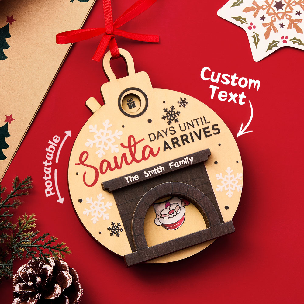 Personalized Christmas Santa in Fireplace Countdown Ornament Days Till ...
